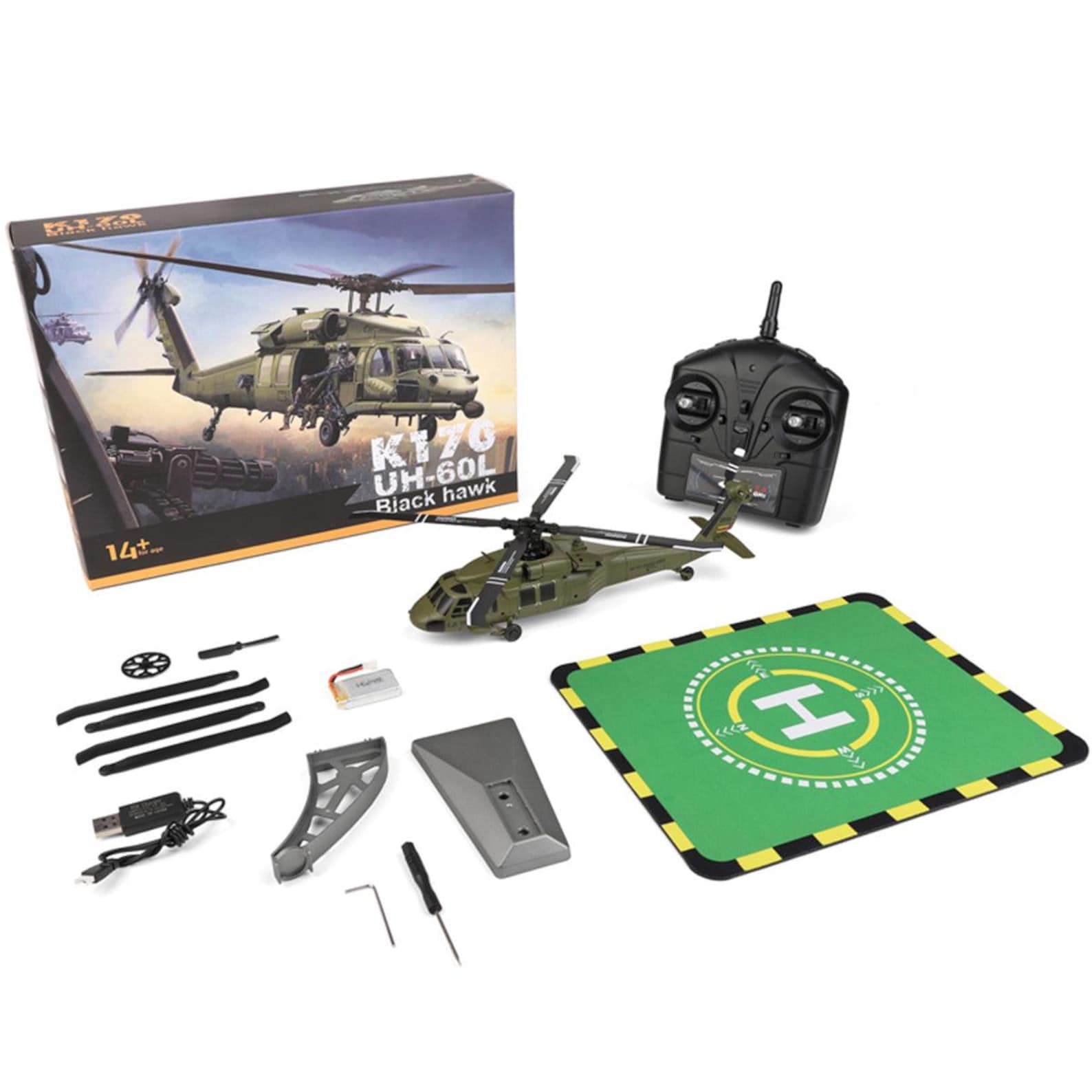 Blackhawk RC Helicopter With Landing Pad and Display Stand Remote ...