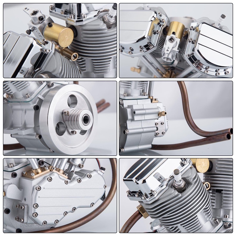 18cc V-twin V2 Engine Four-stroke Air-cooled Motorcycle RC Gasoline ...