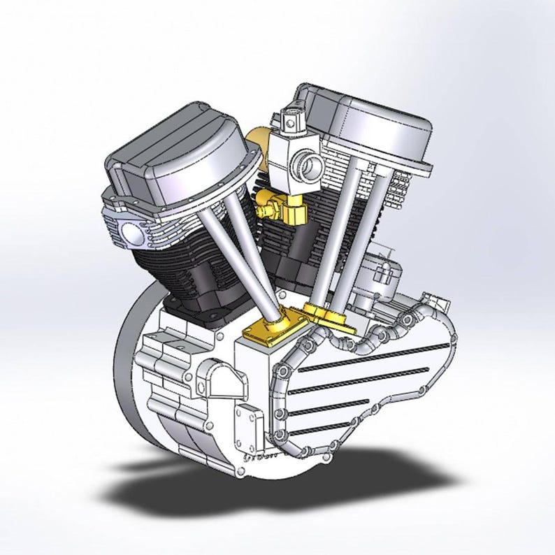 18cc V-twin V2 Engine Four-stroke Air-cooled Motorcycle RC Gasoline ...