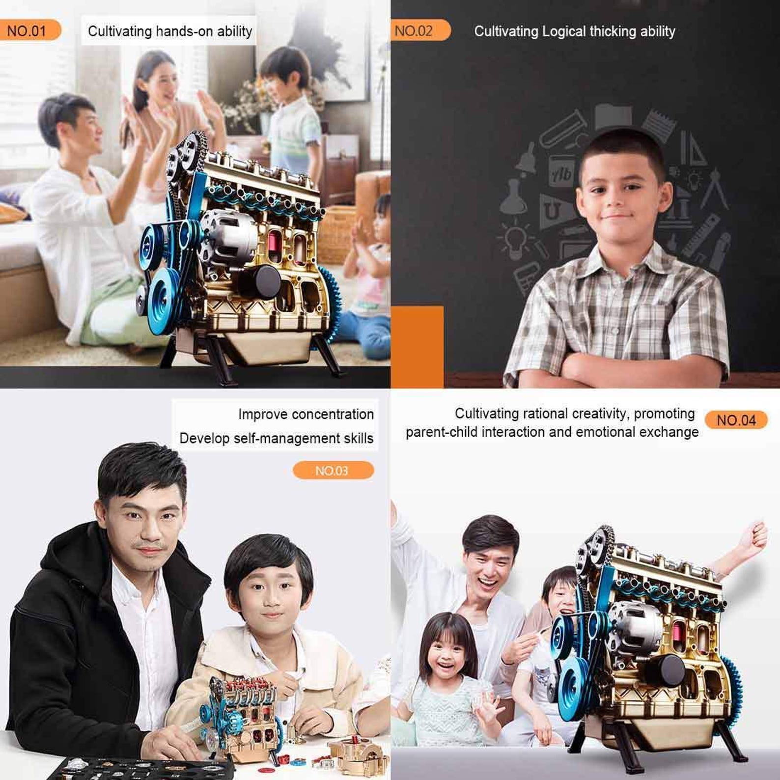 Build a V4 Engine Kit Inspired by Ferrari Car Engines With Instructions ...