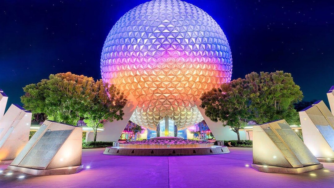 Large Epcot at Night Canvas Print - Etsy