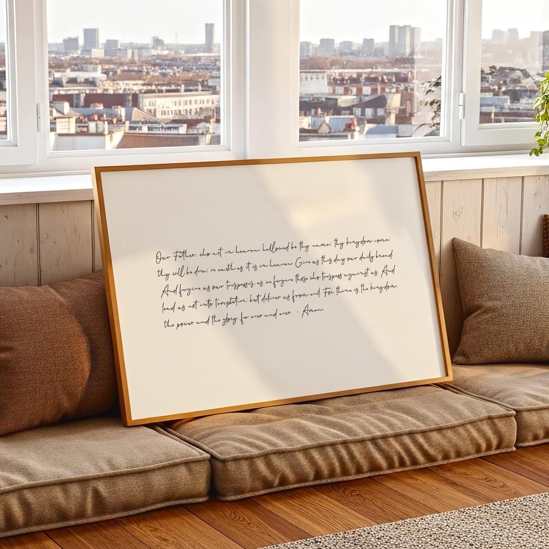 The Lord’s Prayer Print – Our Father Prayer Print, Christian Wall Art ...
