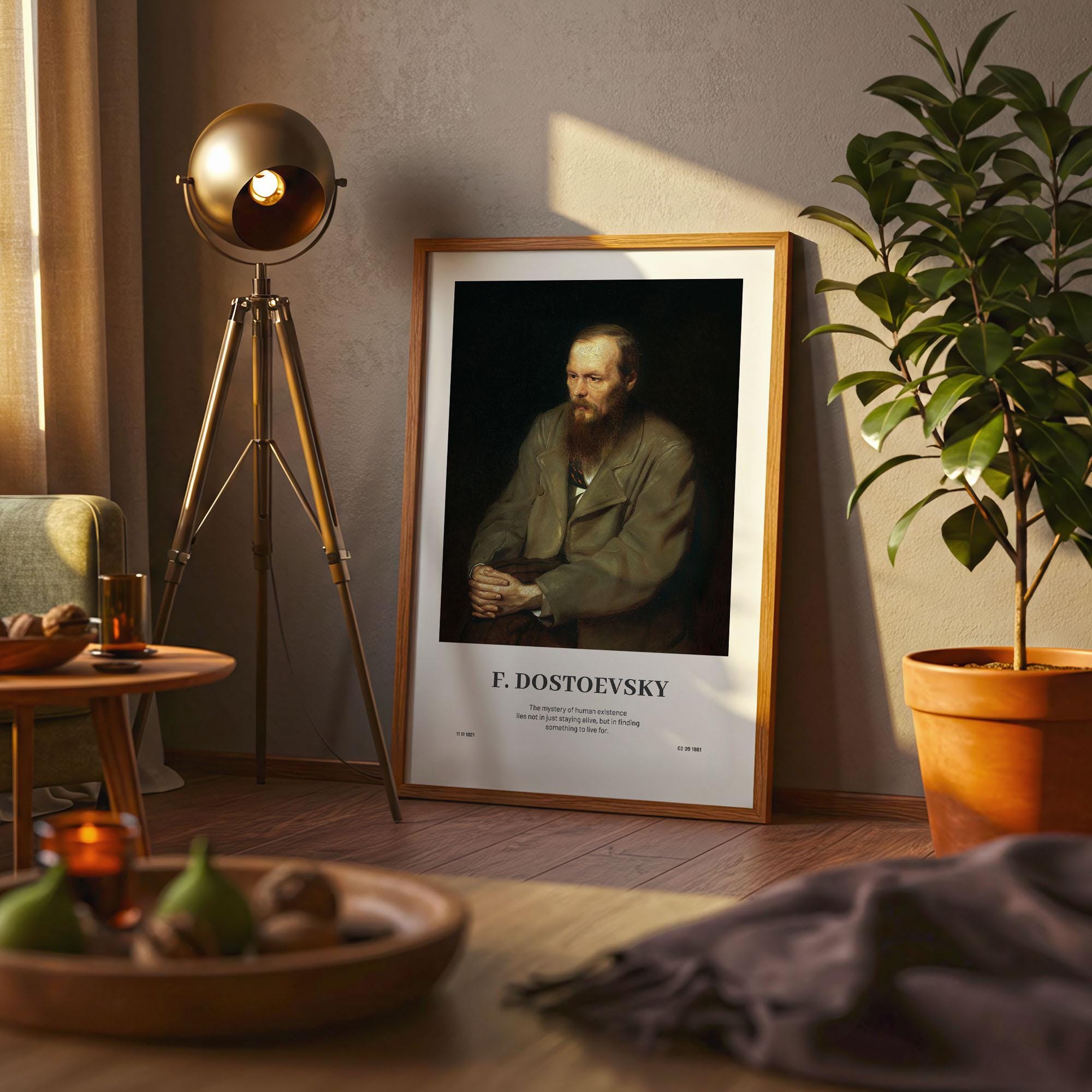 Fyodor Dostoevsky Portrait - Literary Wall Art, Dostoevsky Quote ...