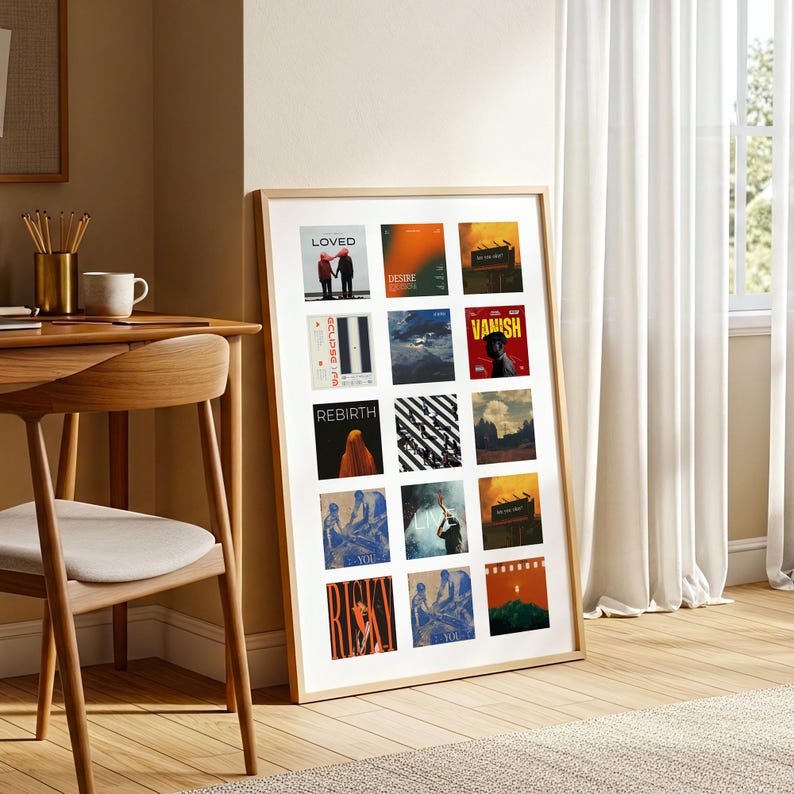 Custom Album Cover Collage Print – 15 Album Cover Grid Layout ...