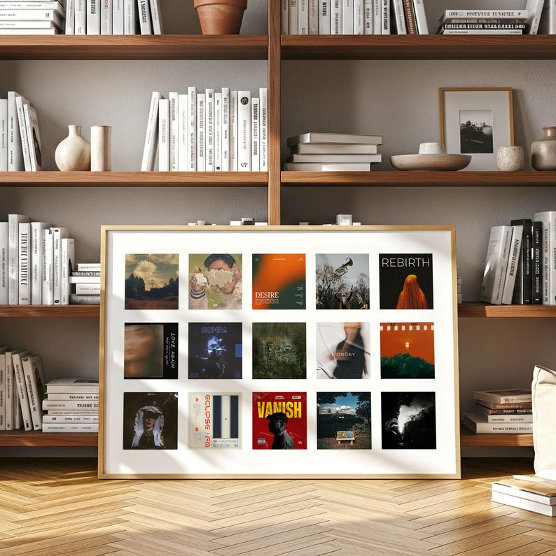 Custom Album Cover Collage Print – 15 Album Cover Grid Layout ...