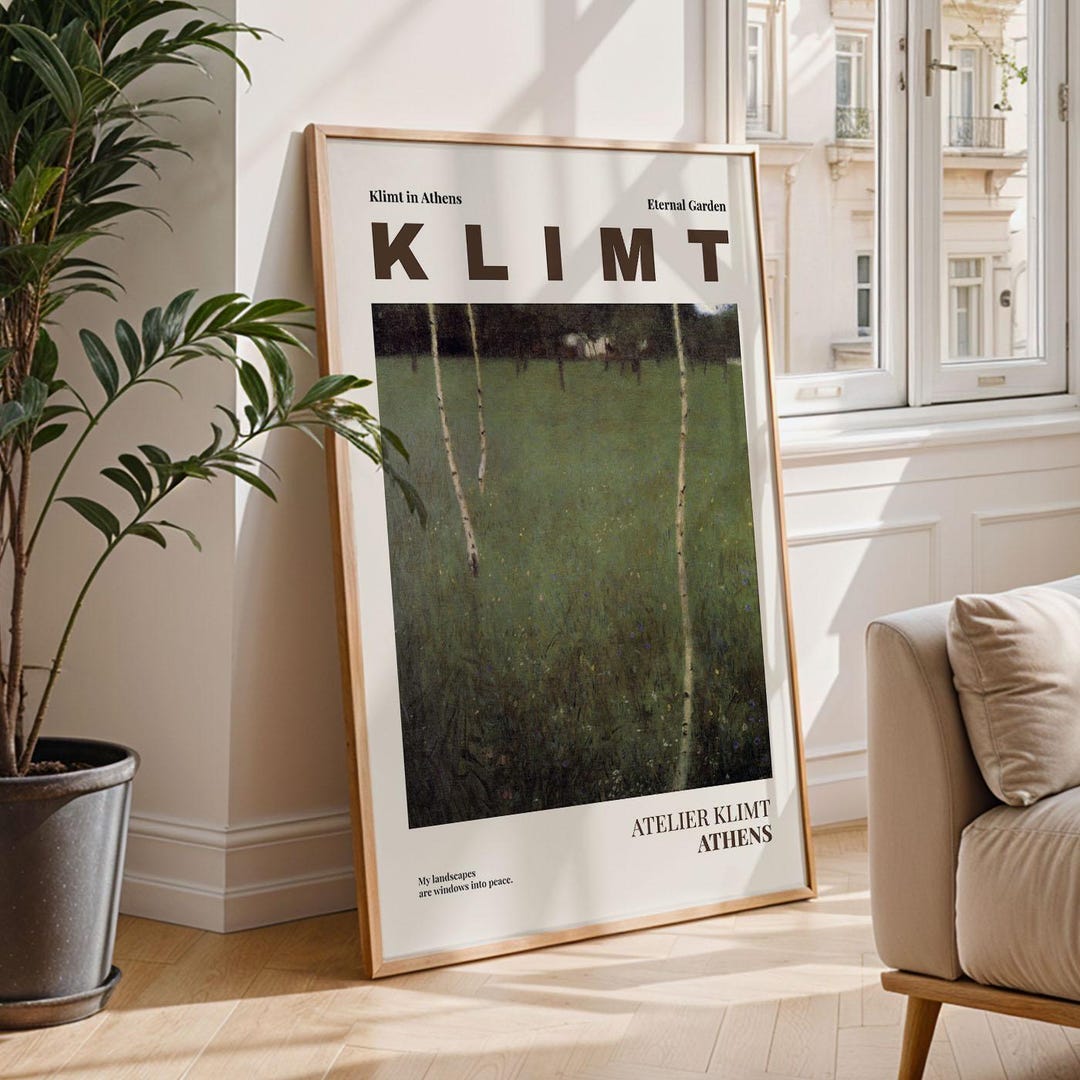 Klimt Exhibition Poster - Athens City Print, Art Nouveau Wall Art ...