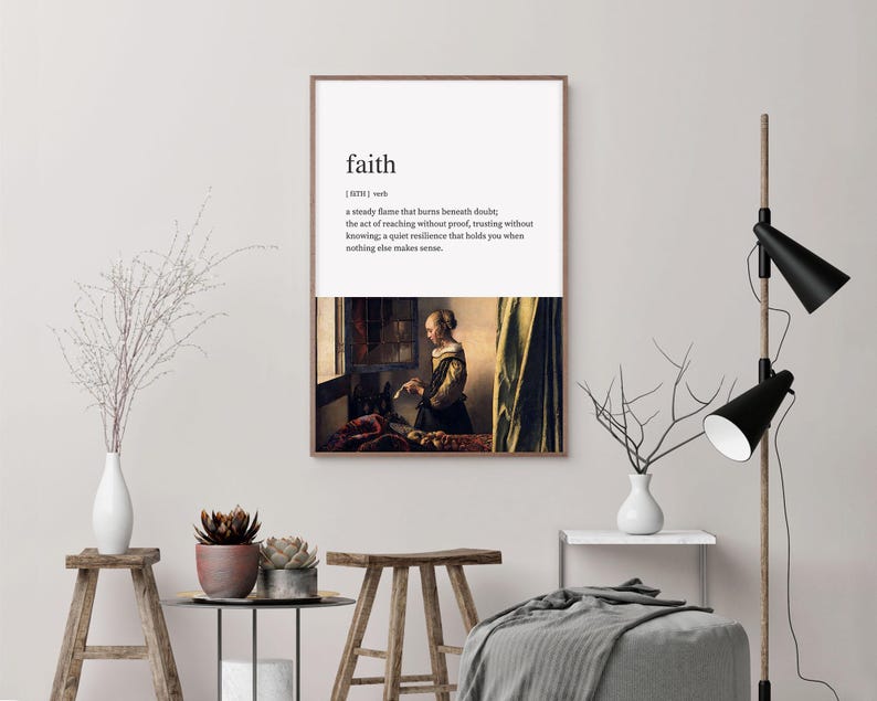 Faith Definition Print - Girl Reading a Letter, Johannes Vermeer ...