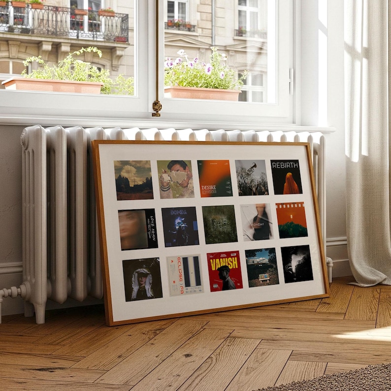 Custom Album Cover Collage Print – 15 Album Cover Grid Layout ...