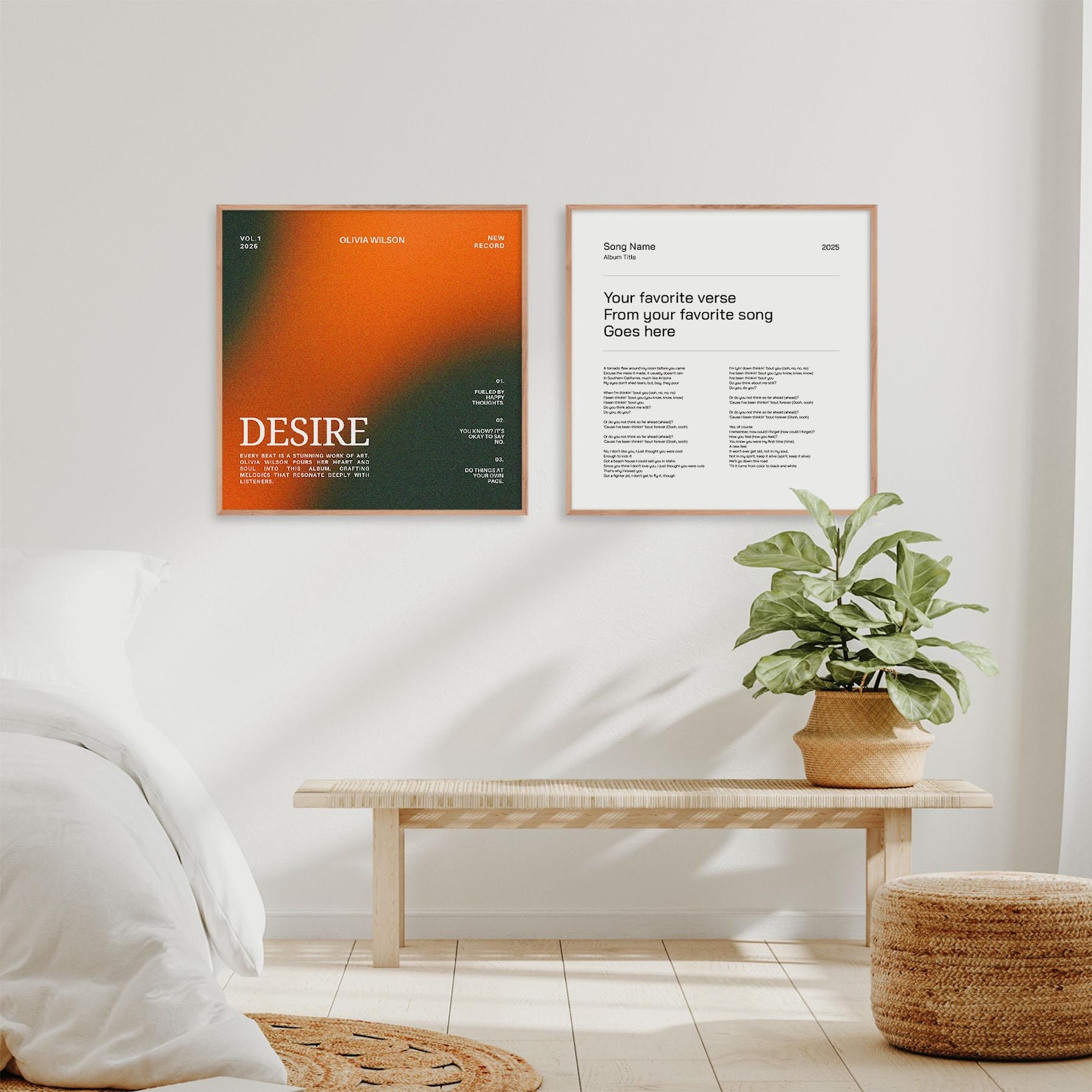Album Cover Lyric Set - Custom Lyrics Poster, Custom Album Print ...