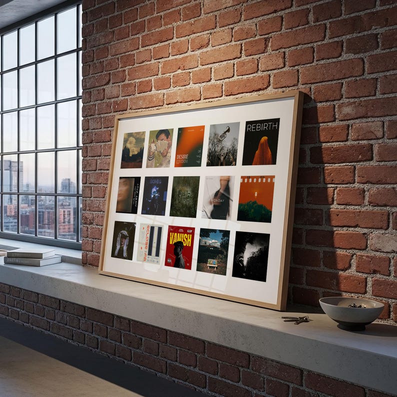 Custom Album Cover Collage Print – 15 Album Cover Grid Layout ...