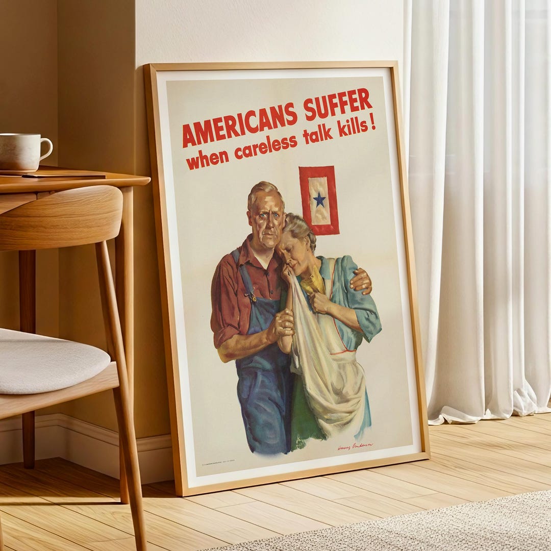Americans Suffer Poster – WWII Propaganda Print, Vintage War Poster ...