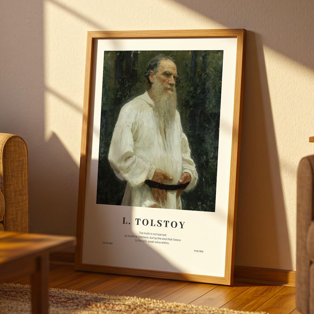 Leo Tolstoy Portrait – Classic Writer Print, Ilya Repin Painting Print ...