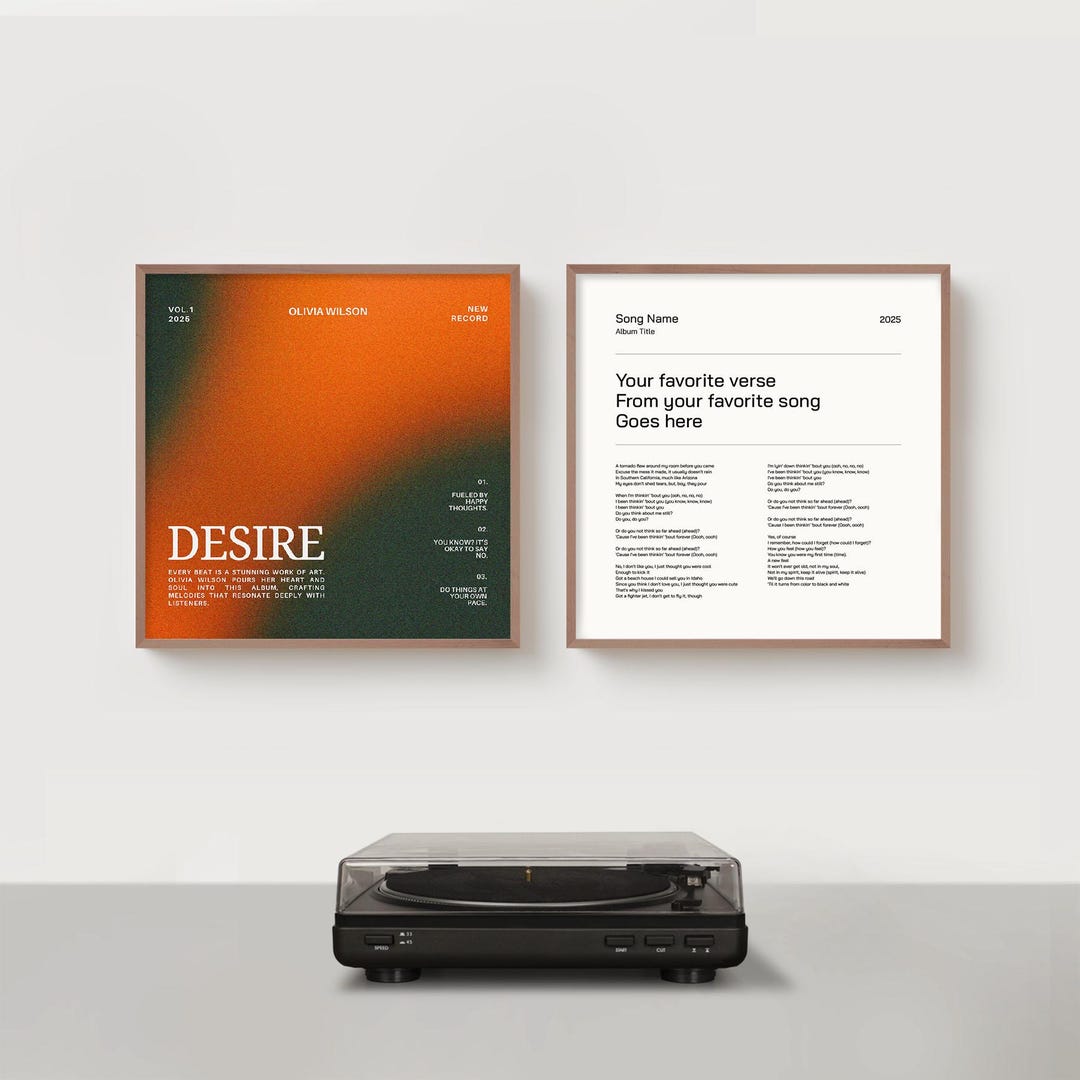Album Cover Lyric Set - Custom Lyrics Poster, Custom Album Print ...