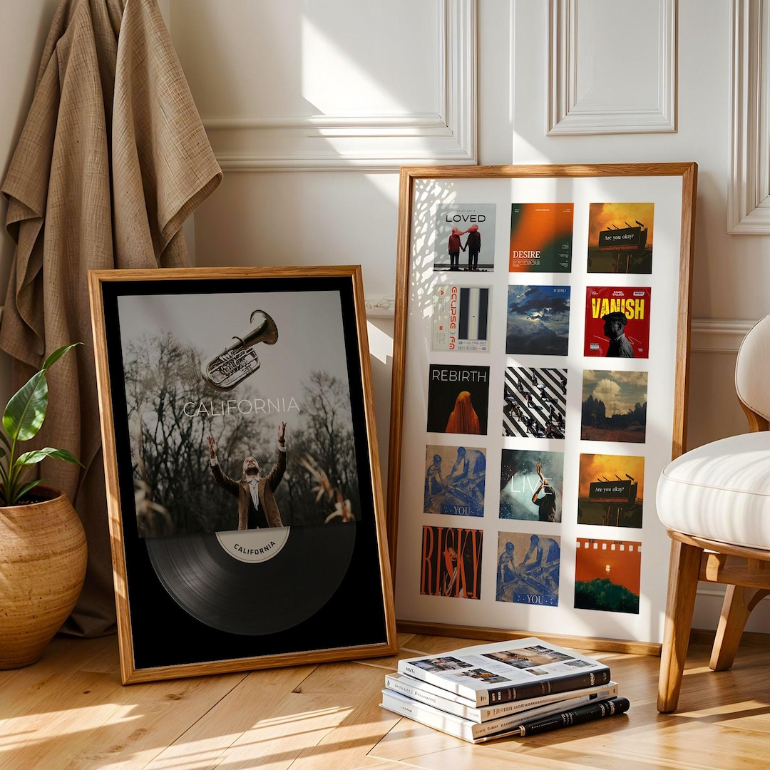 Custom Album Cover Collage Print – 15 Album Cover Grid Layout ...