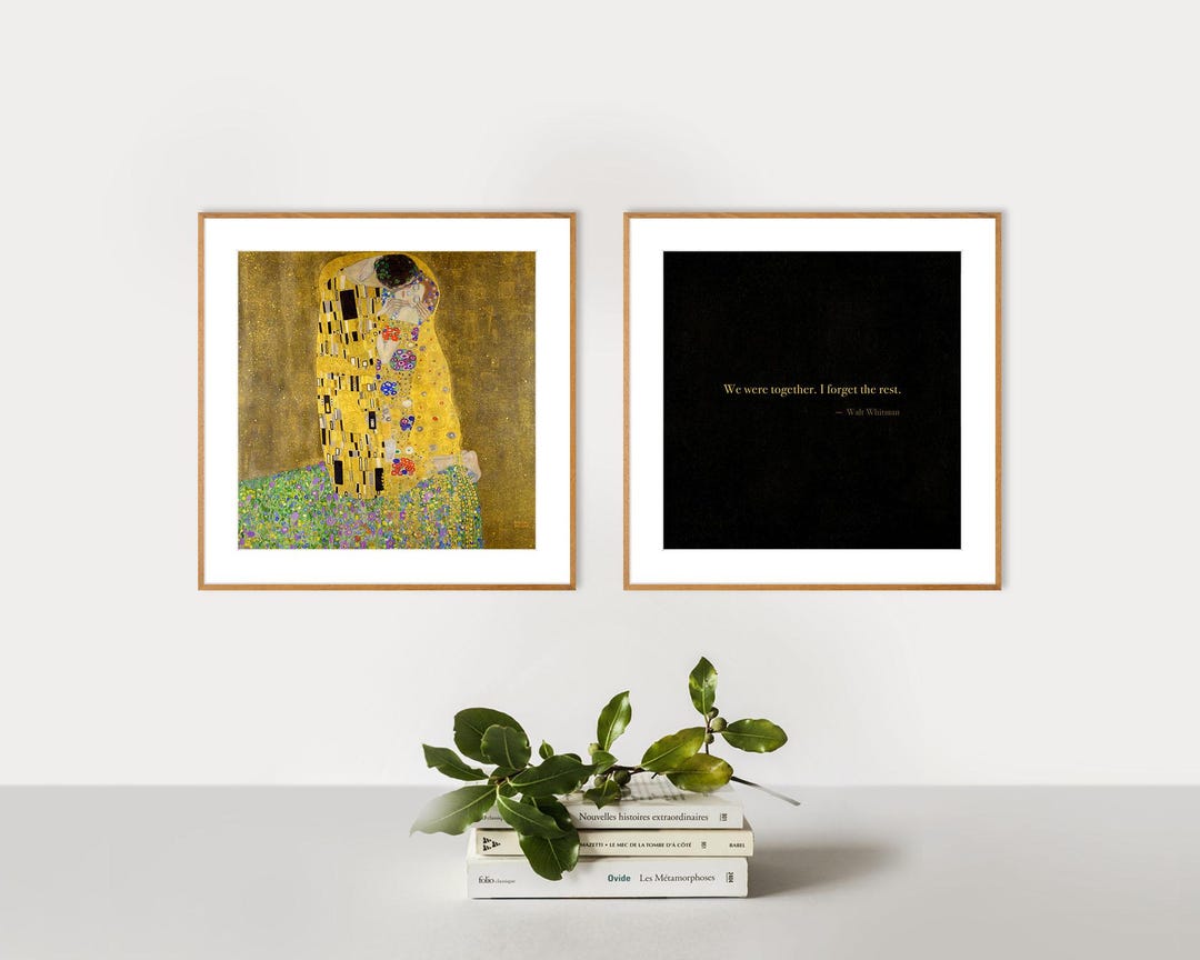 The Kiss - Print Set, Gustav Klimt, Inspirational Print, Literary Art ...