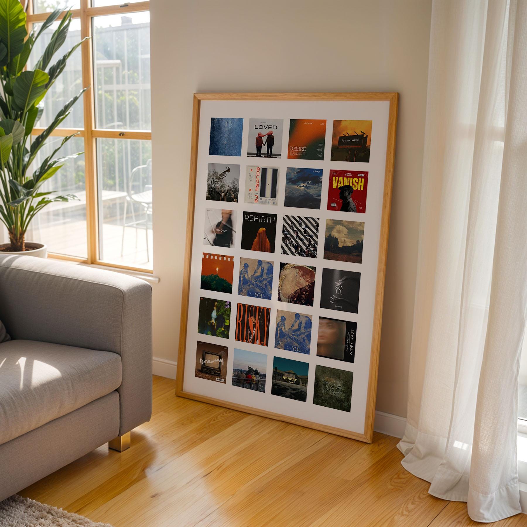 Custom Album Cover Collage Print - 24 Album Cover Grid Layout, Custom ...