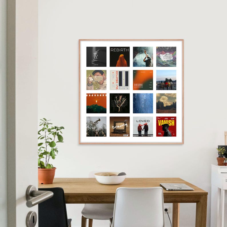 Custom Album Cover Collage - Personalized Music Wall Art, Custom Album ...