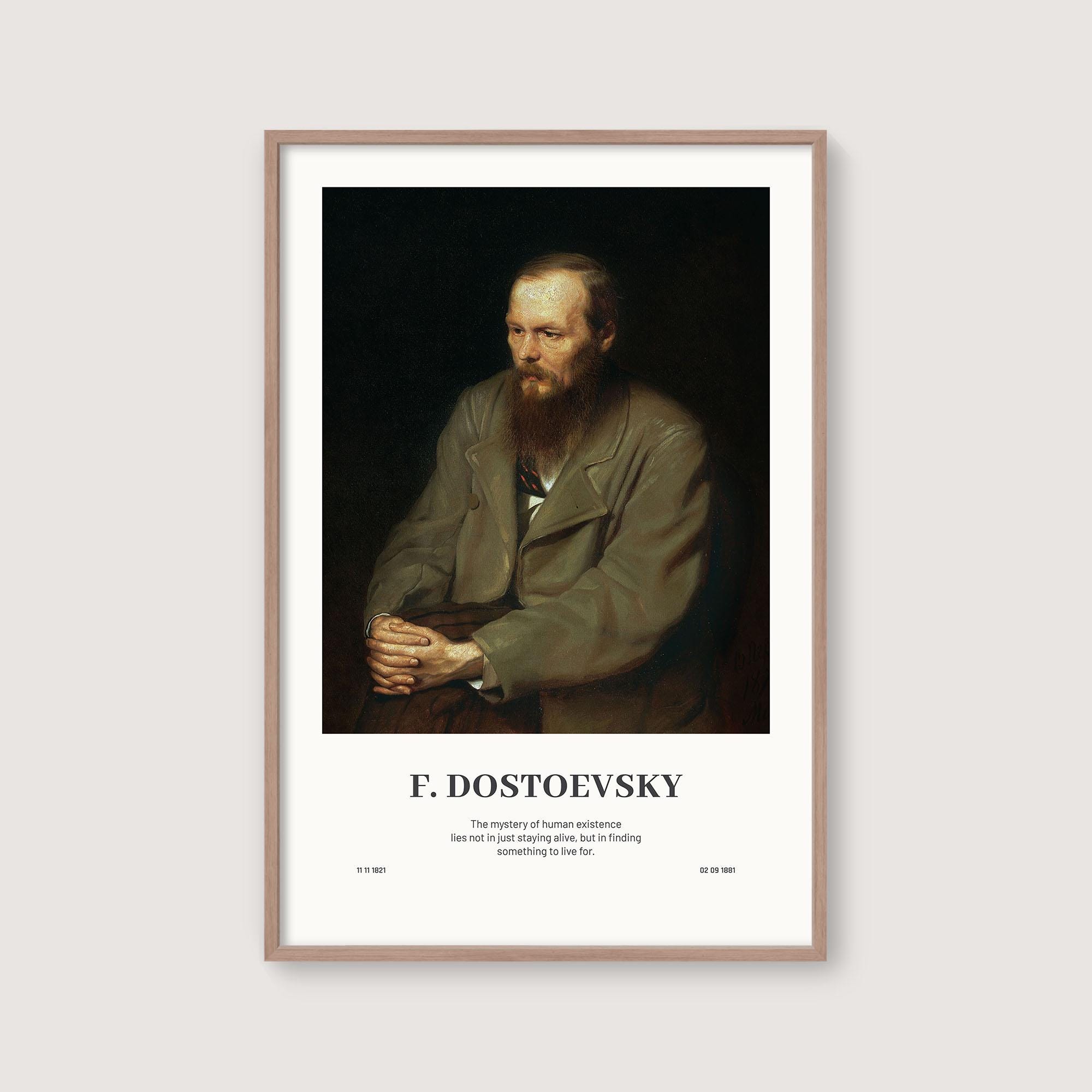 Fyodor Dostoevsky Portrait - Literary Wall Art, Dostoevsky Quote ...