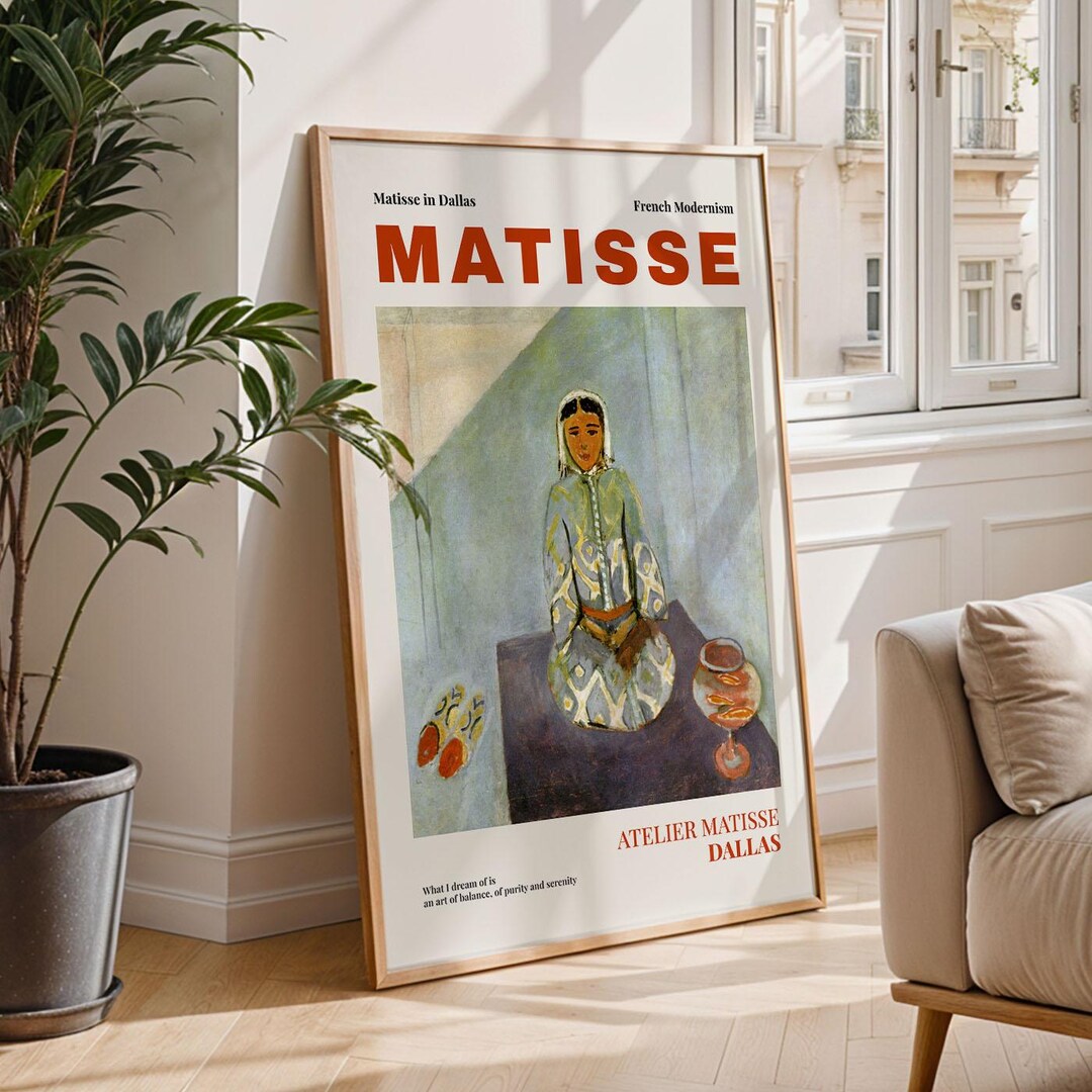 Matisse Exhibition Poster - Dallas City Print, Algerian Woman, French ...