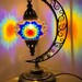 Handcrafted Turkish Mosaic Moon Lamp – Colorful Star Design - Etsy