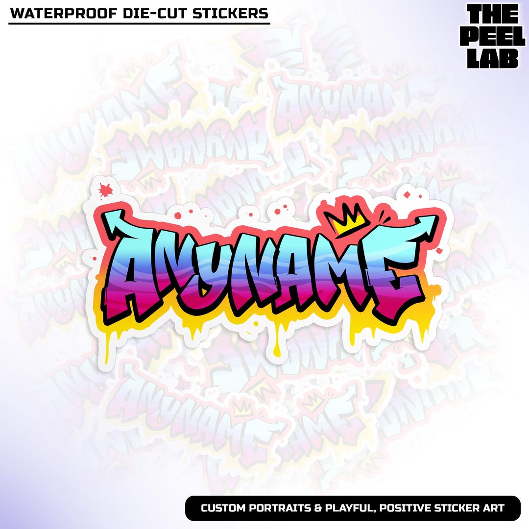 Custom Graffiti Name Sticker, Personalized Cool Graffiti Street Art ...
