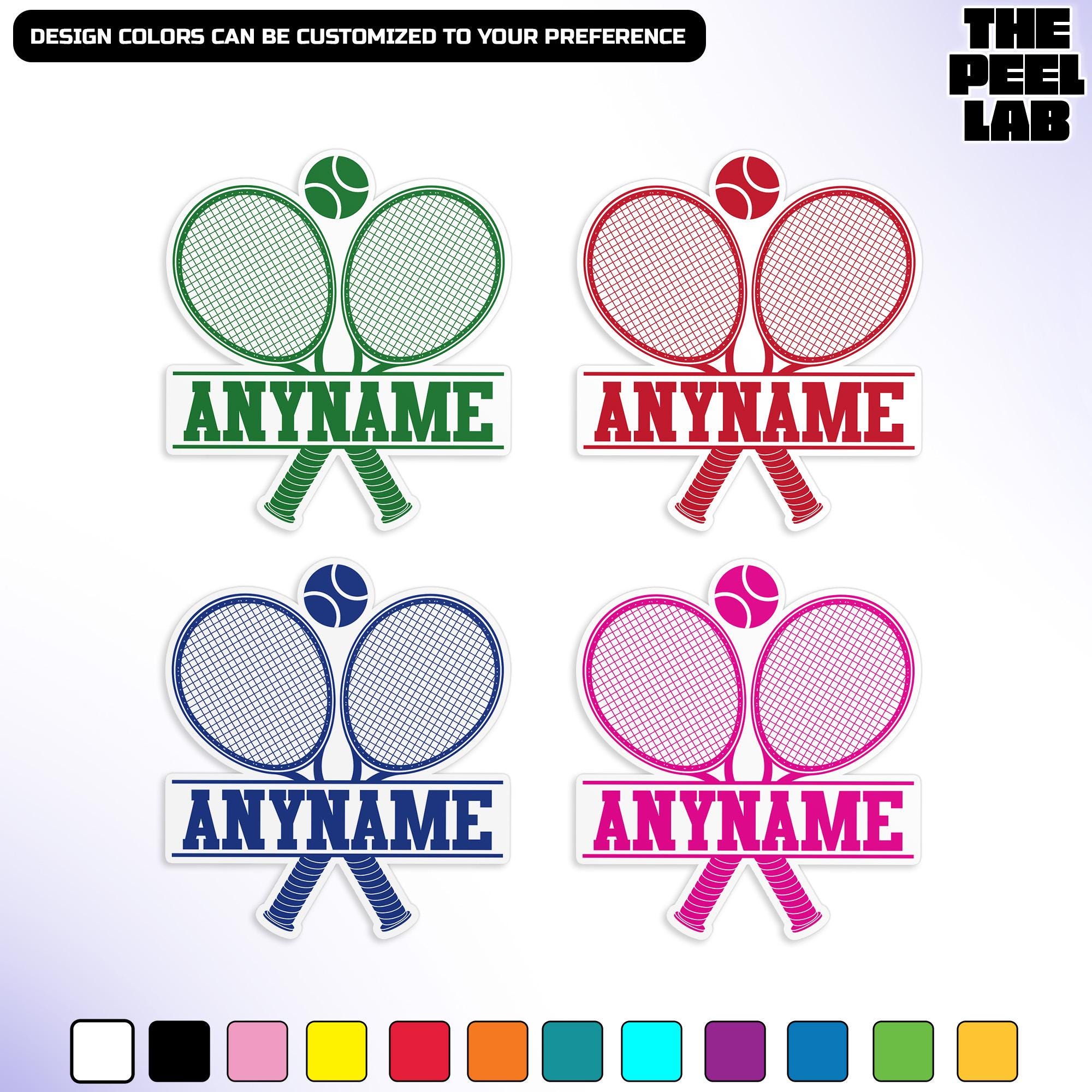 Custom Tennis Name Sticker, Personalized Tennis Sports Team Name Vinyl ...