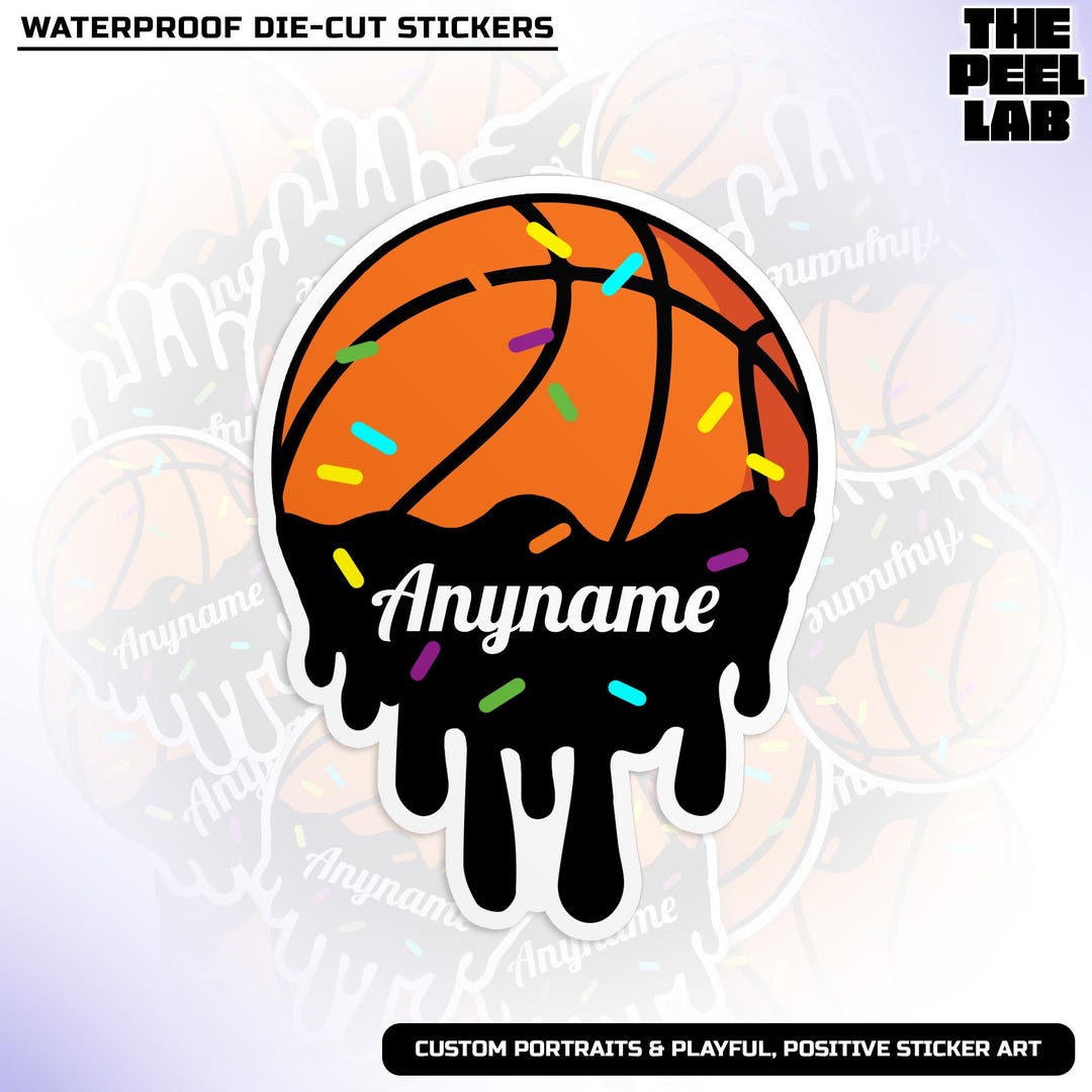 Custom Basketball Drip Sticker, Personalized Basketball Sport Team Name ...