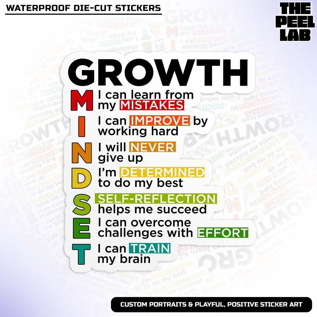 Growth Mindset Meaning Sticker, Funny Motivational Sayings ...