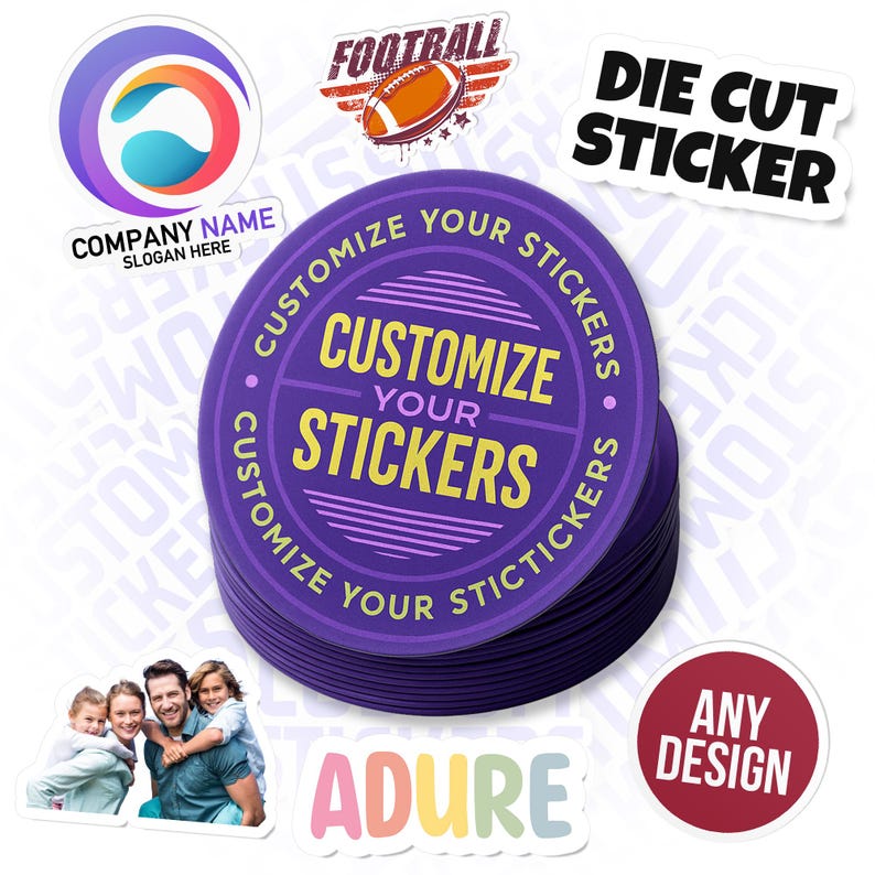 Custom Sticker | Die Cut Waterproof Decal | Your Logo, Design or Photo ...