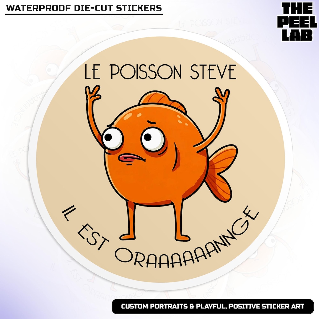 Funny Fish Meme Sticker, French Fish Meme, Le Poisson Steve Waterproof ...