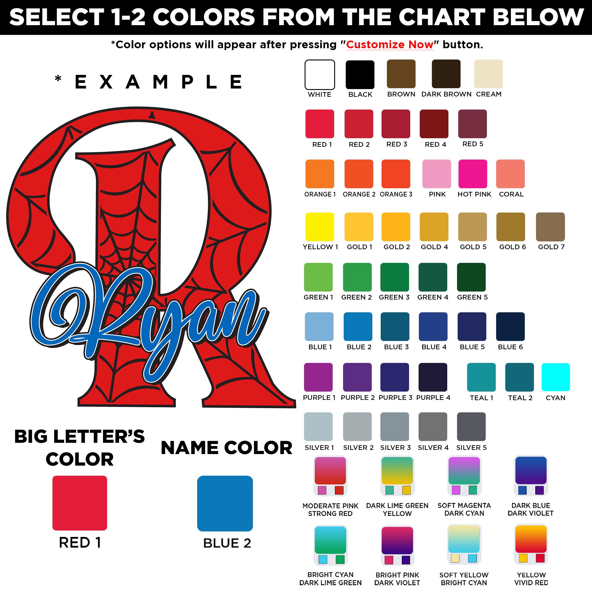 Custom Spider Hero Name Sticker, Personalized Big Letter Spider Web ...