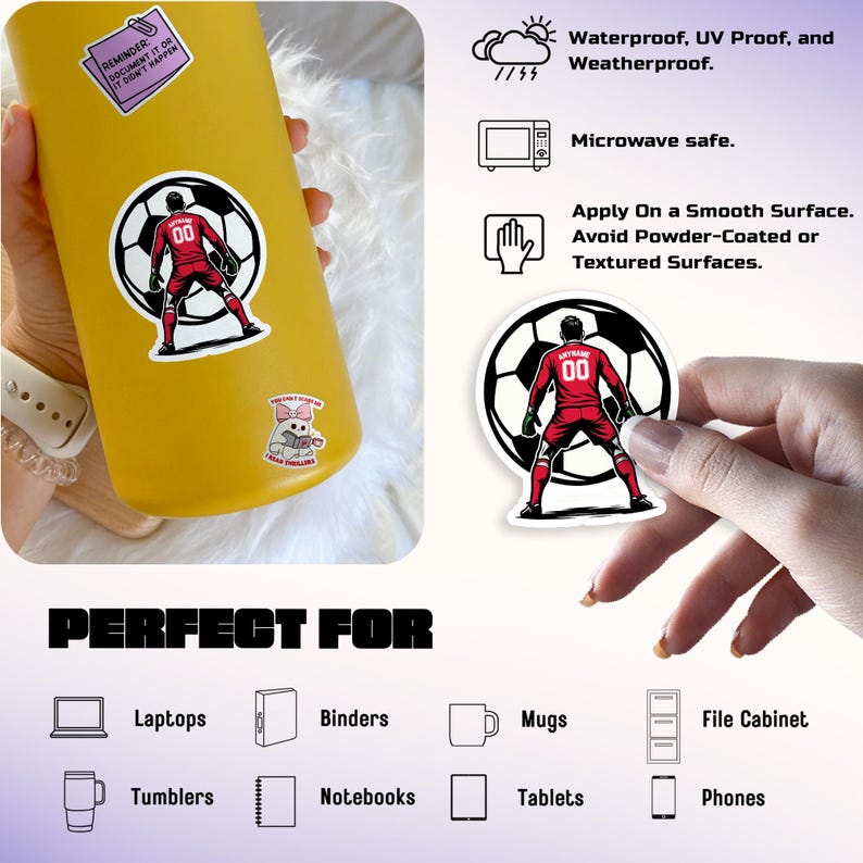 Custom Soccer Goalkeeper Name Sticker, Personalized Player Sports Name ...