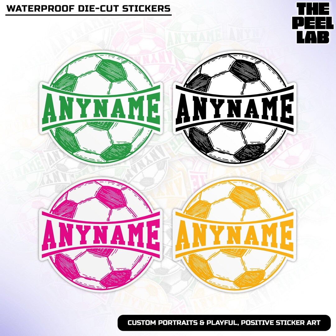 Custom Soccer Sports Sticker, Personalized Soccer Team Name and Number ...