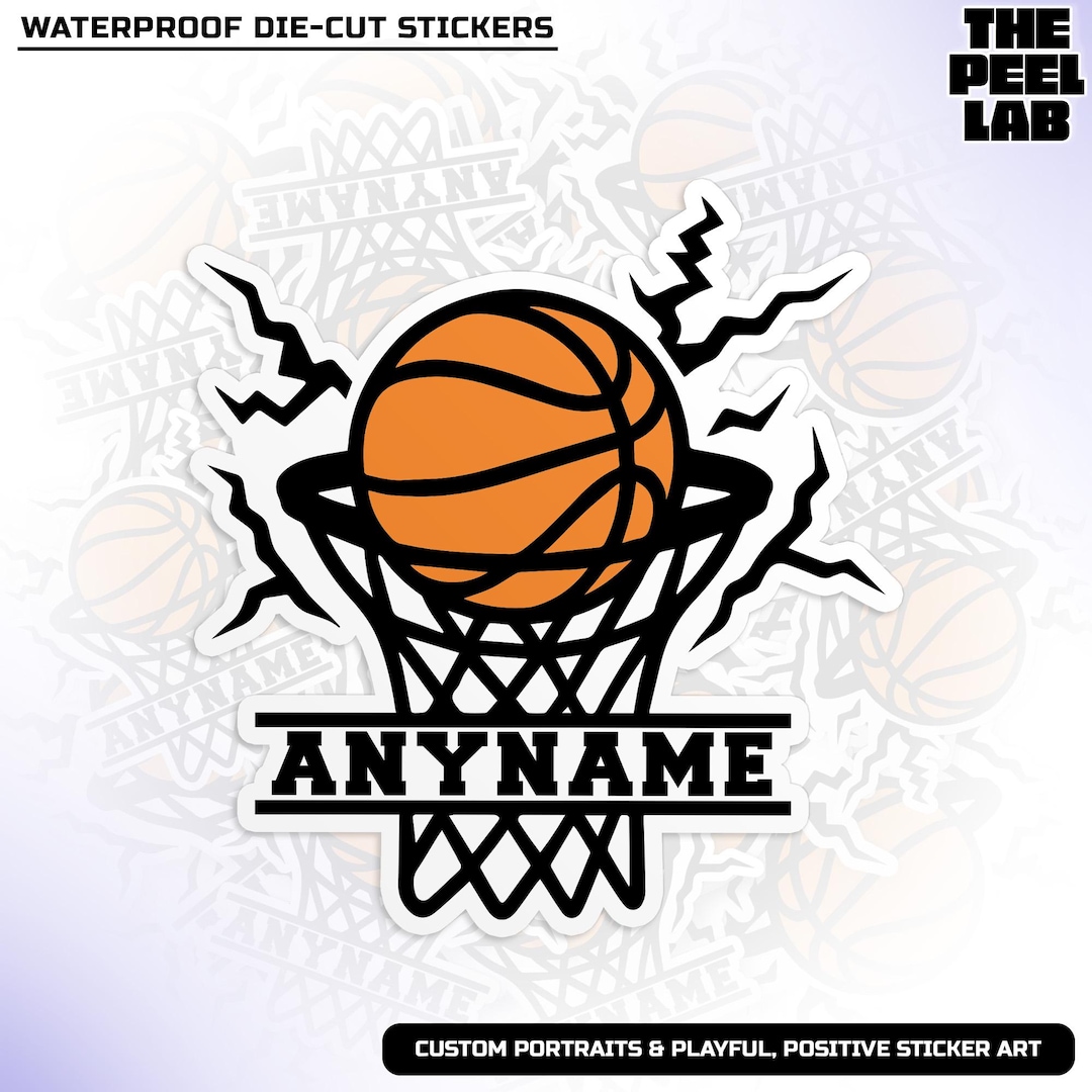 Custom Basketball Sticker Personalized Basketball Sport Name Number ...