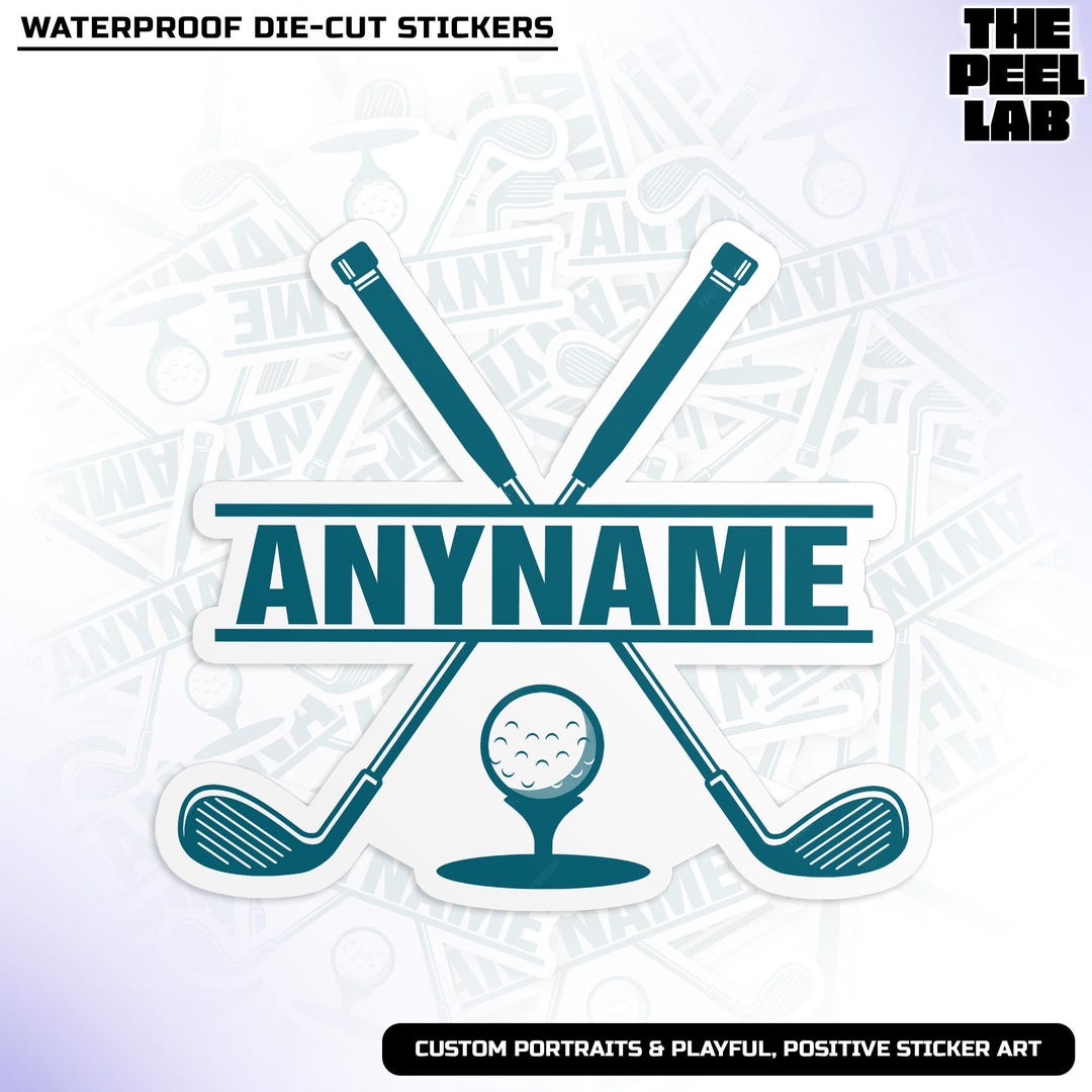 Custom Golfer Name Sticker, Personalized Golf Club Golfing Monogram ...