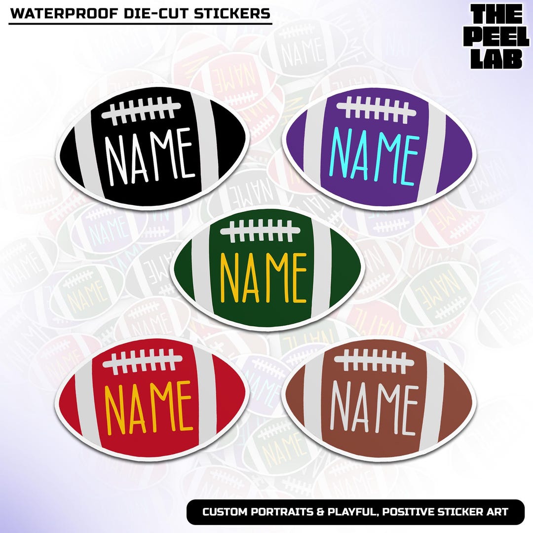 Custom Football Name Decal Sticker, Personalized Football Name Stickers ...