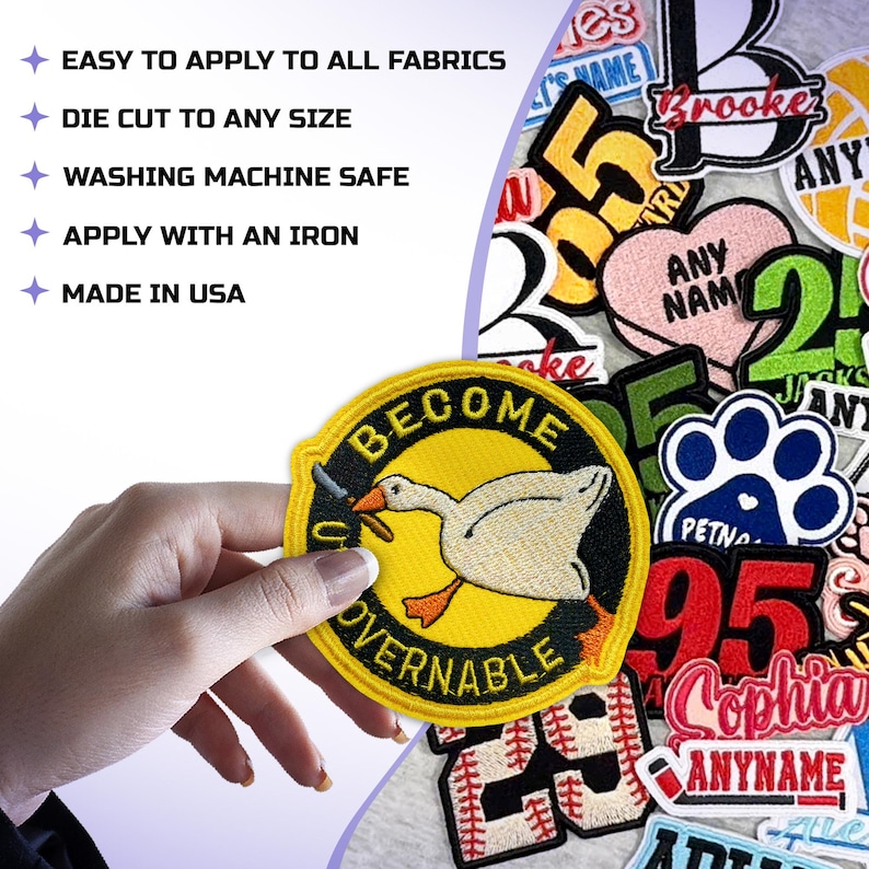 Become Ungovernable Goose With Knife Patch, Funny Goose Embroidery ...