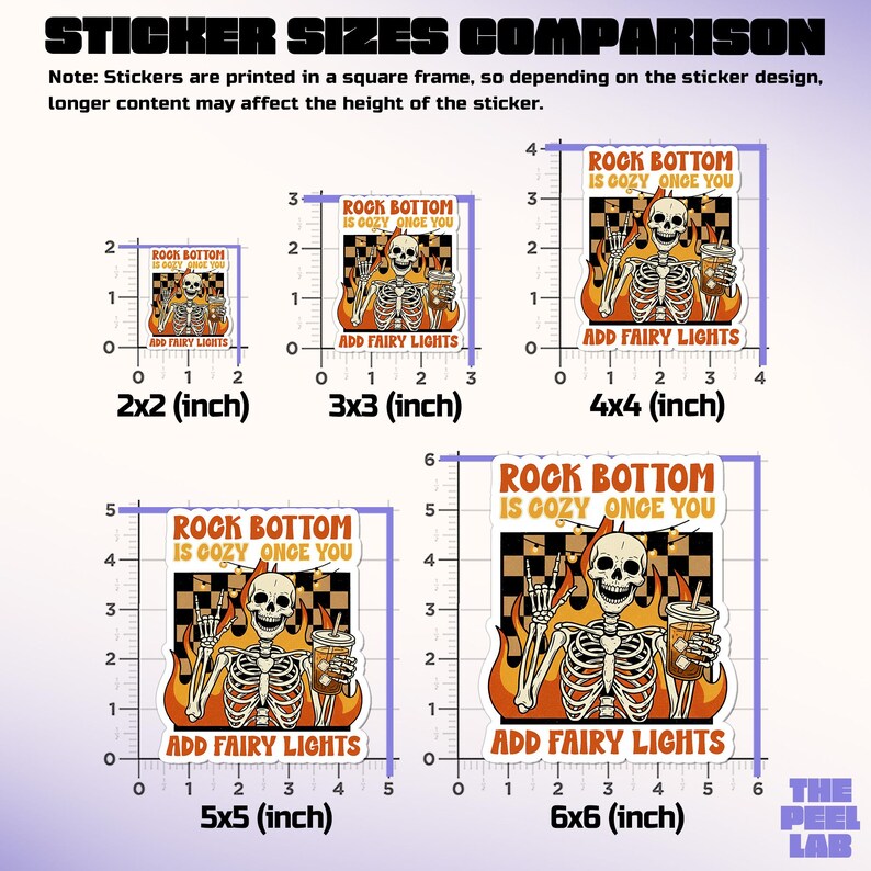Rock Bottom is Cozy Once You Add Fairy Lights Sticker, Funny Skeleton ...