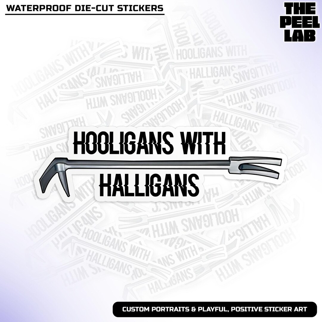 Hooligans With Halligans Firefighter Sticker, Funny Firefighter Humor, Hard Hat Decal, Fireman ...