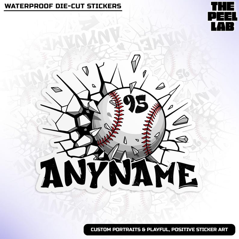 Custom Baseball Sticker, Personalized Baseball Softball Sport Team Name ...
