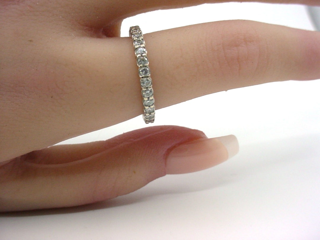 Salevintage Platinum Diamond Wedding Eternity Band Ringengraved ...