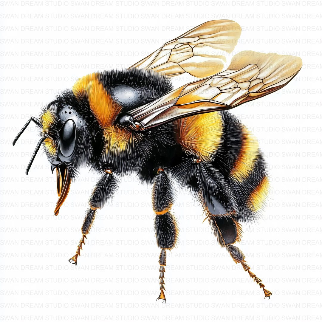 125 Fluffy Bee Bumblebee Clipart Bundle Printable High Quality JPG Card ...