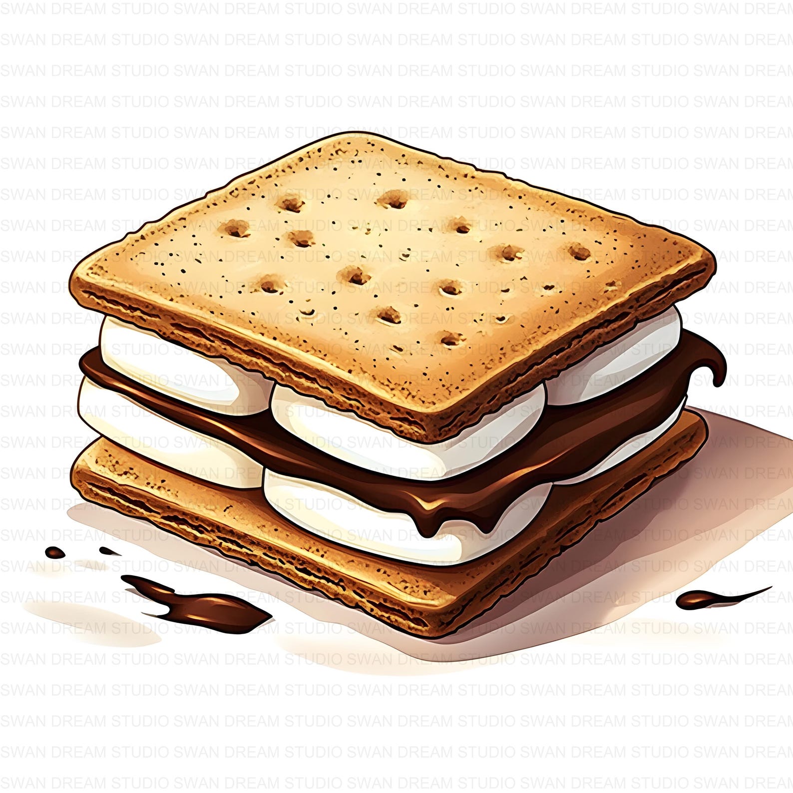 124 Choclate Smores Clipart Bundle Printable Whimsical Dessert JPG Card ...