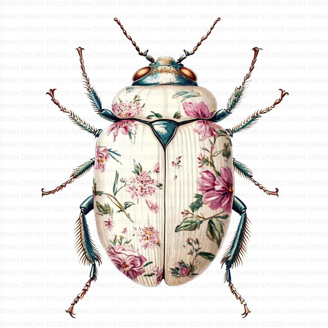 124 Floral Beetle Insect Clipart Bundle Printable High Quality JPG Card ...
