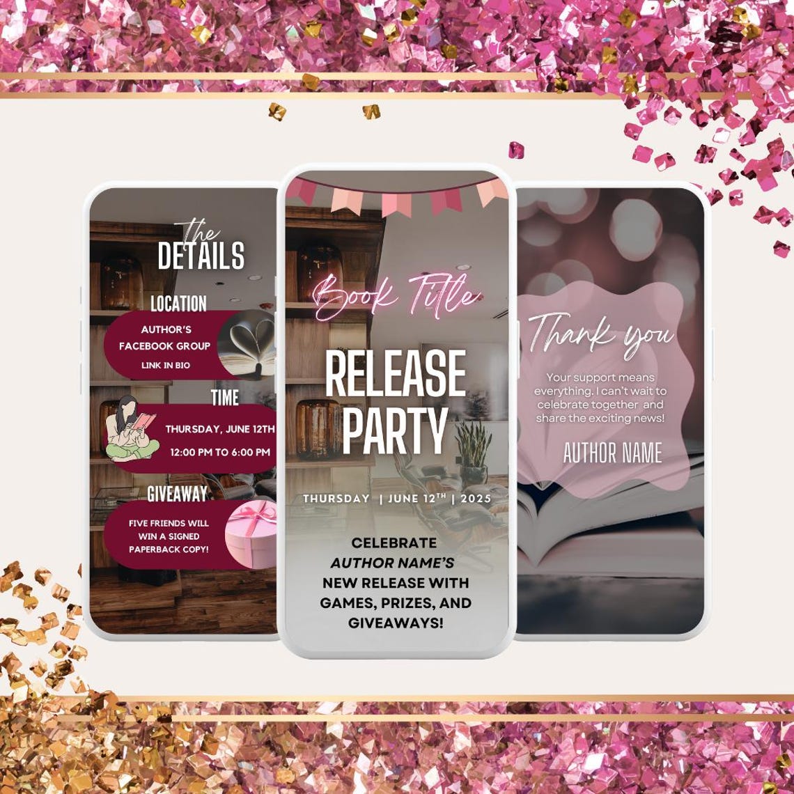 Book Launch Invitation Video Template, Editable Canva Design for Book ...