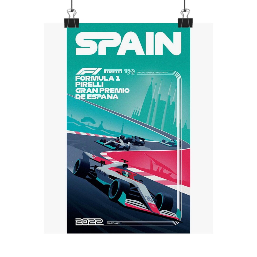 F1 Spain Matte Vertical Poster, Formula 1 Art Print, Motorsports Decor ...