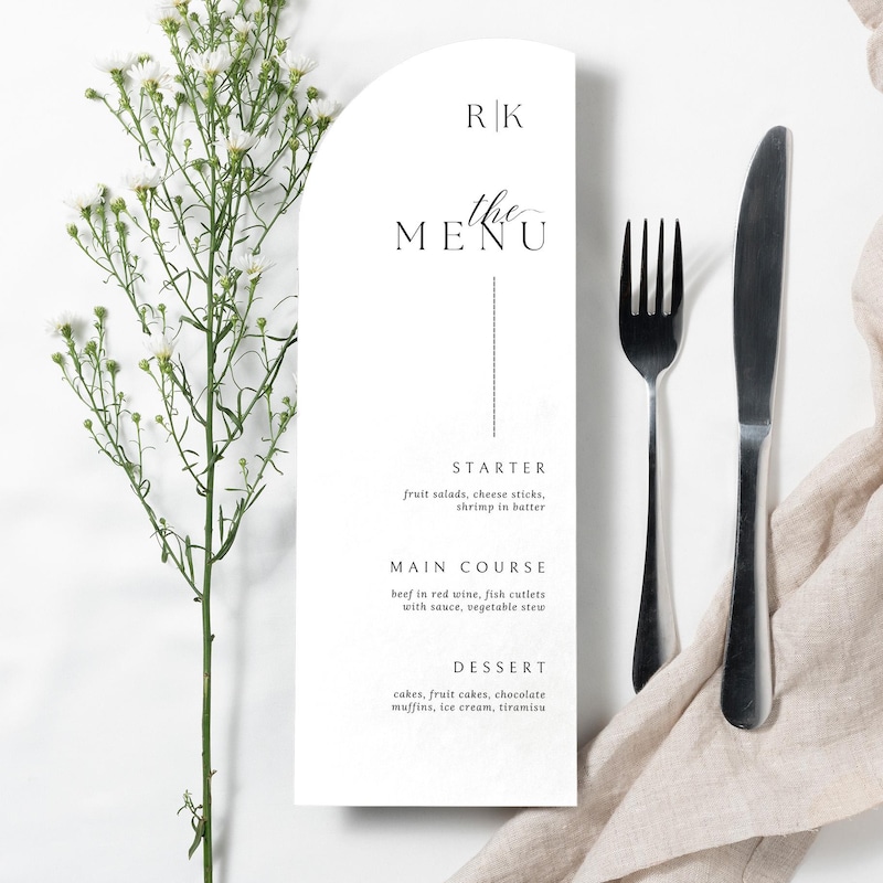 Arch Custom Menu Card - Etsy