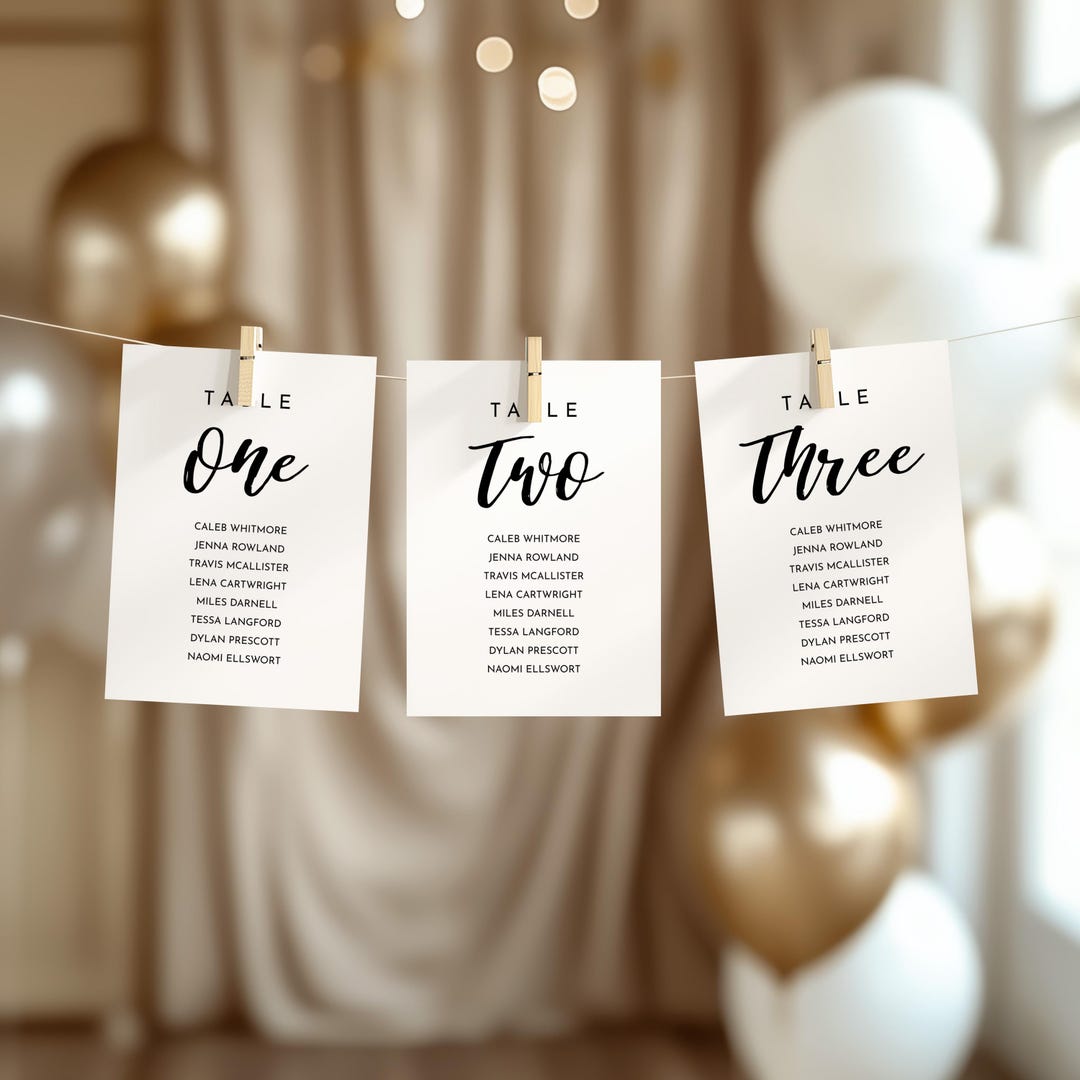 Wedding Seating Chart Sign Template, Wedding Seating Chart Cards ...