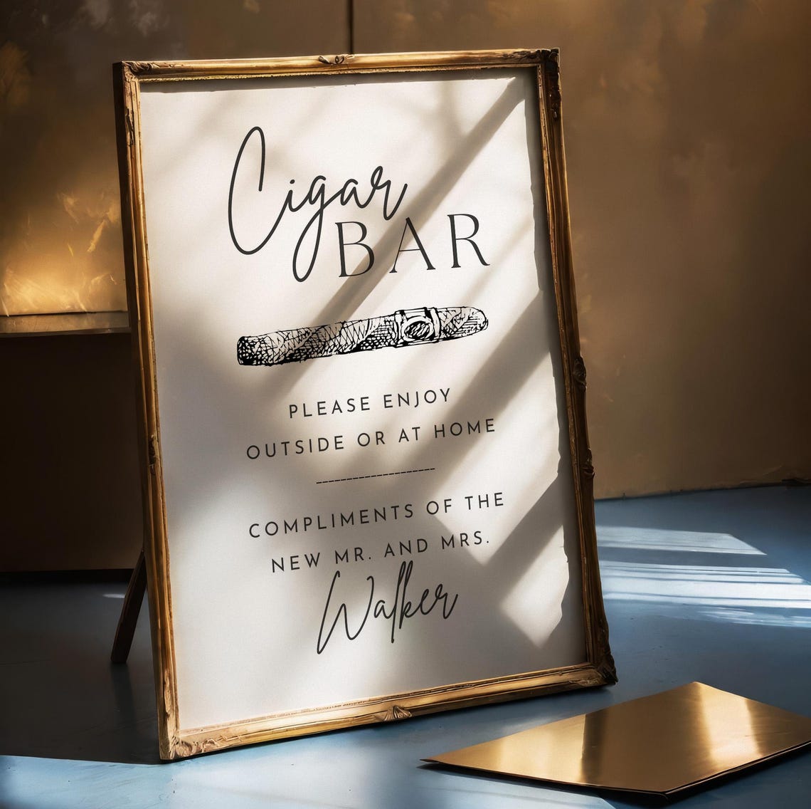 Vintage Cigar Bar Sign Template, Wedding Cigar Bar Sign, Cigar Station ...