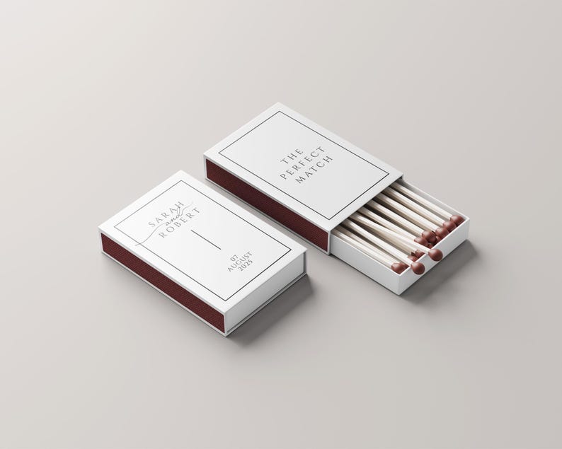 Printable Wedding Matchbox Template, Custom Matchbox Labels, Perfect ...